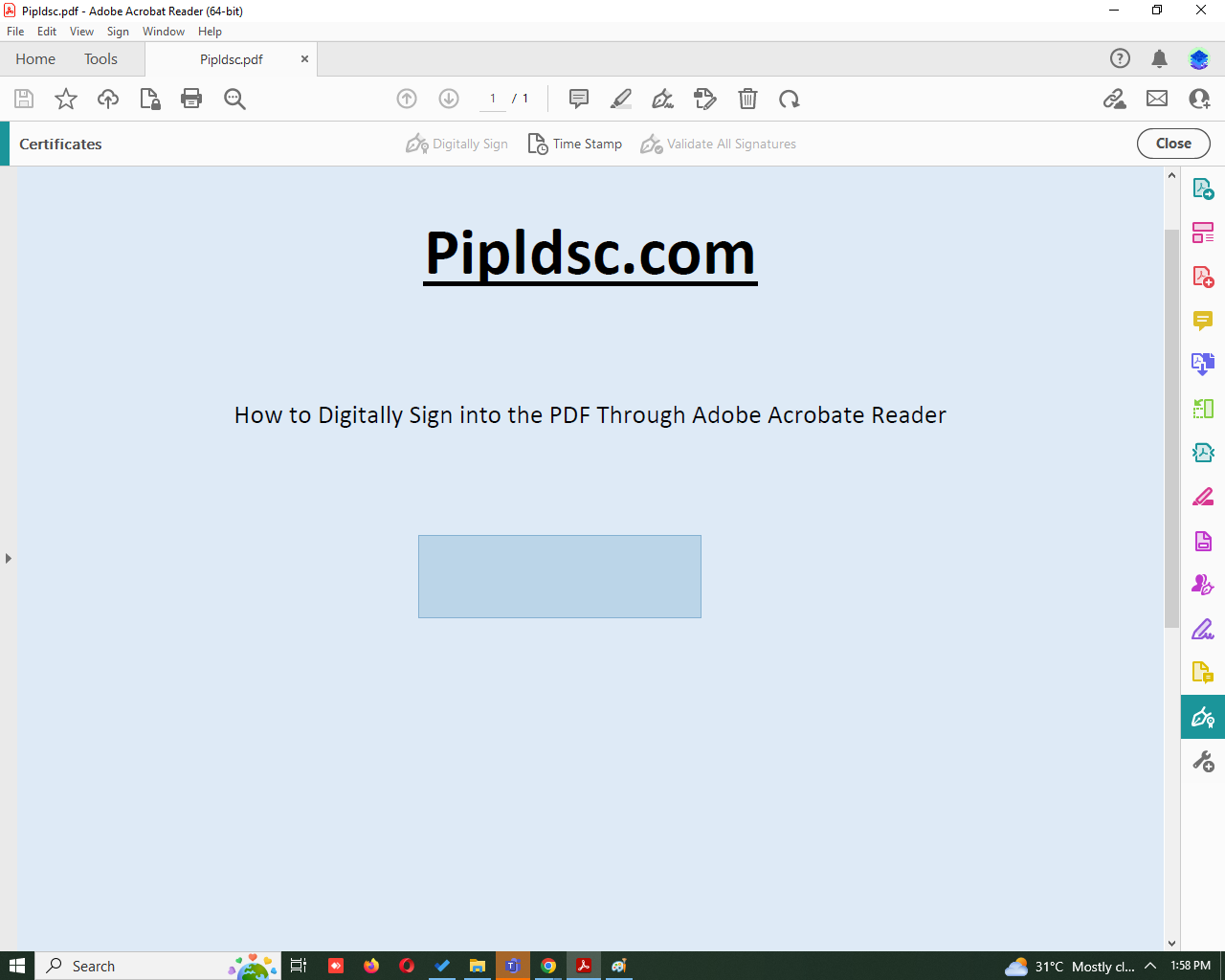 How to Add a Digital Signature to PDF Documents - PIPL DSC